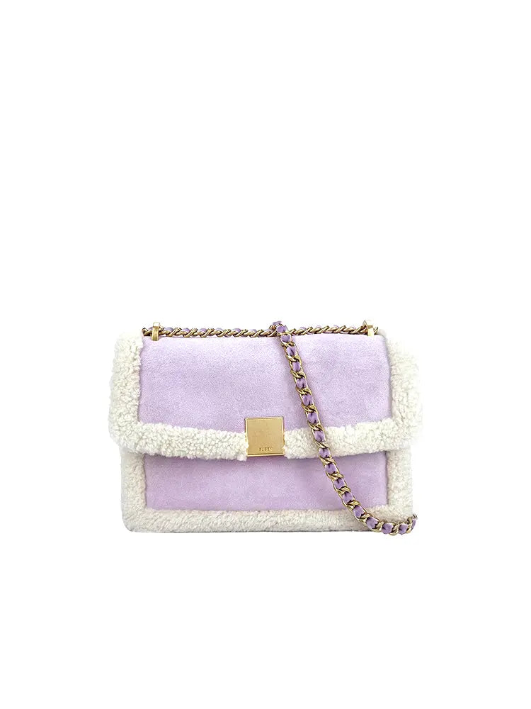 Vintage Shearling Leather Shoulder Crossbody Bag – Dress Code
